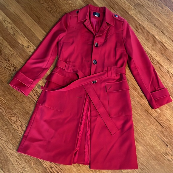 Via | Jackets & Coats | Stunning Red Dress Coat | Poshmark